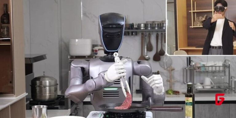 Humanoid Robot Remotely Cooks Steak With VR Control